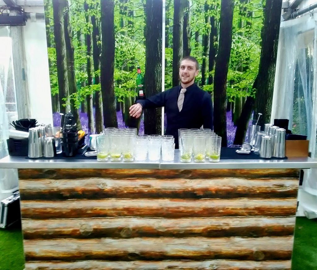Log themed mobile bar hire in Twickenham - Ace Bar Events
