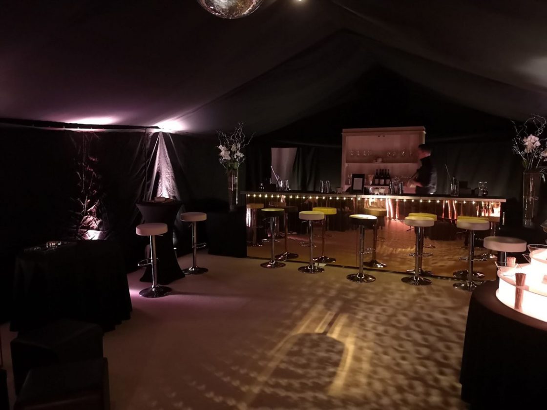 Gold mirror bar hire for a private party in Godalming, Surrey - Ace Bar ...