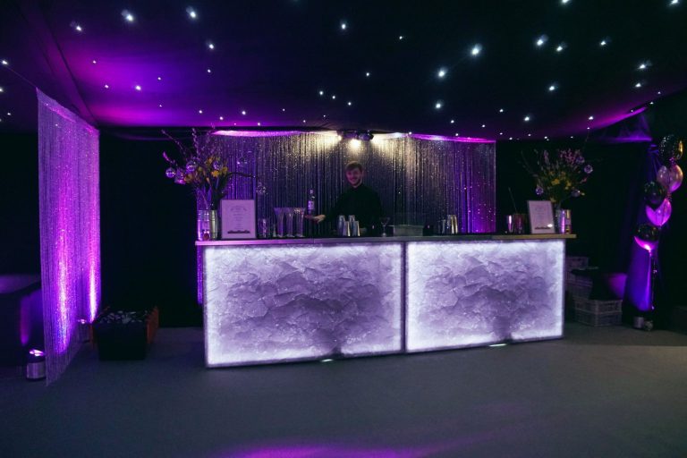 Stunning purple mobile bar hire for a private event in Bramley, Surrey ...