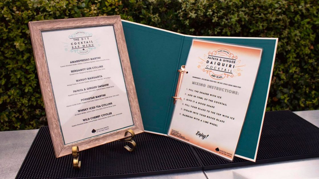 DIY cocktails with our small party cocktail bar - Ace Bar Events